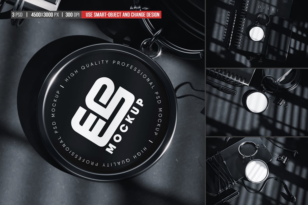 Circle Metal Keychain Mockup | Premium & Free PSD Mockup Store