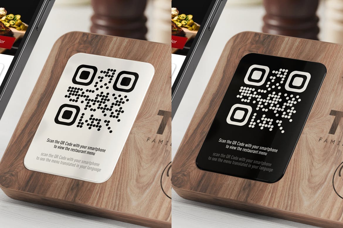 QR Code Menu Sign With Smartphone Screen Mockup | Premium & Free PSD ...