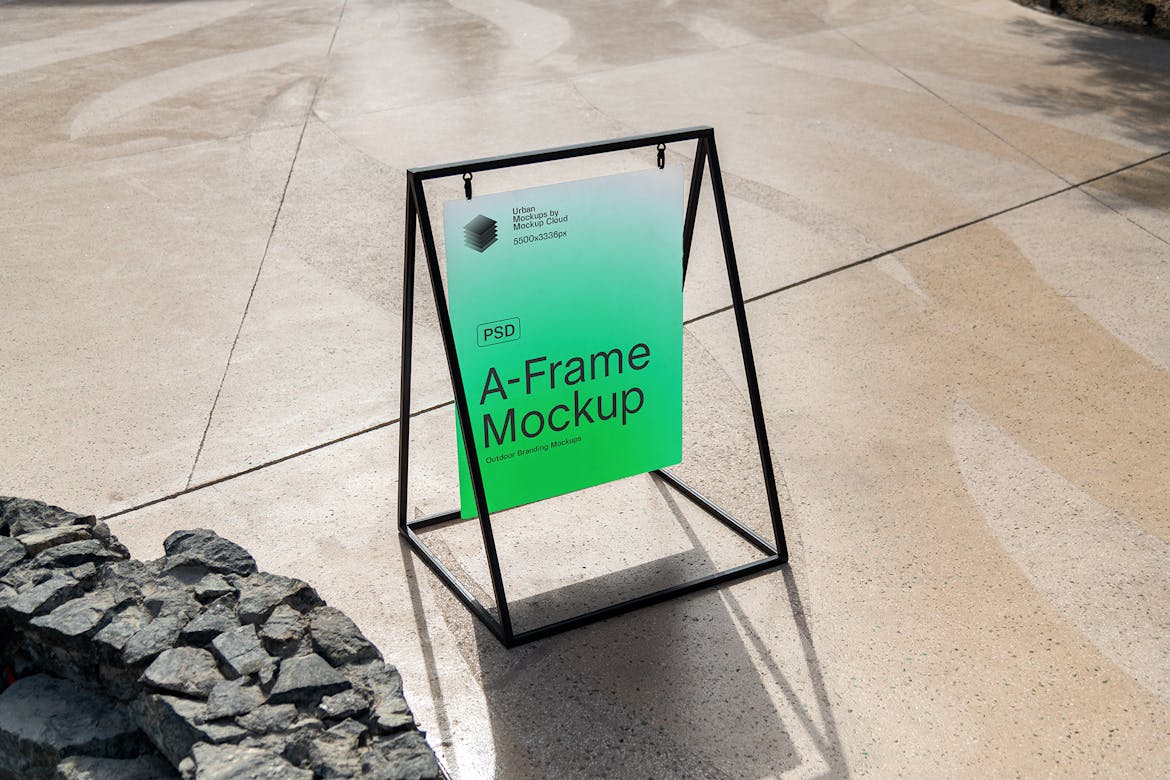 A-Frame Advertising Mockup Scene | Premium & Free PSD Mockup Store