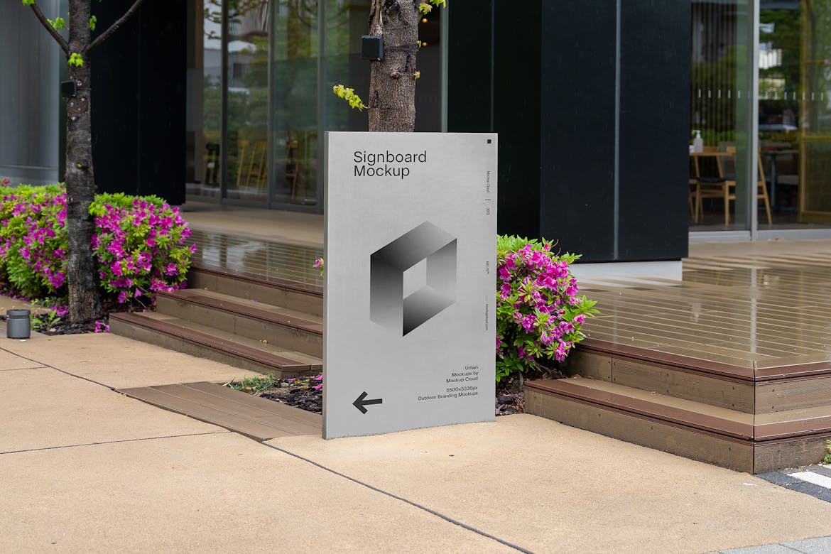 Signboard Advertising Mockup Scene 04 | Premium & Free PSD Mockup Store