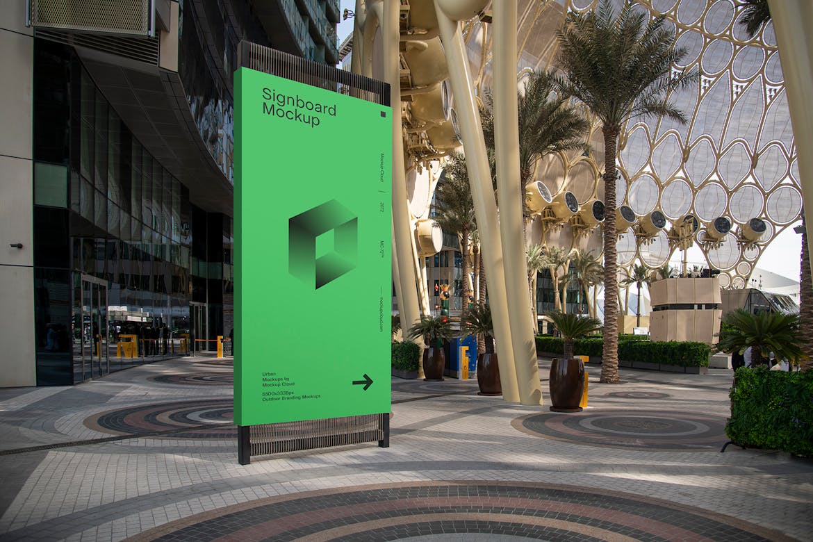 Signboard Advertising Mockup Scene 06 | Premium & Free PSD Mockup Store