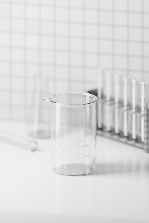Beaker Mockups in a Laboratory Background | Premium & Free PSD Mockup Store