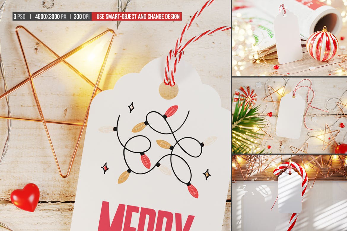 Christmas Gift Tag Mockup | Premium & Free PSD Mockup Store