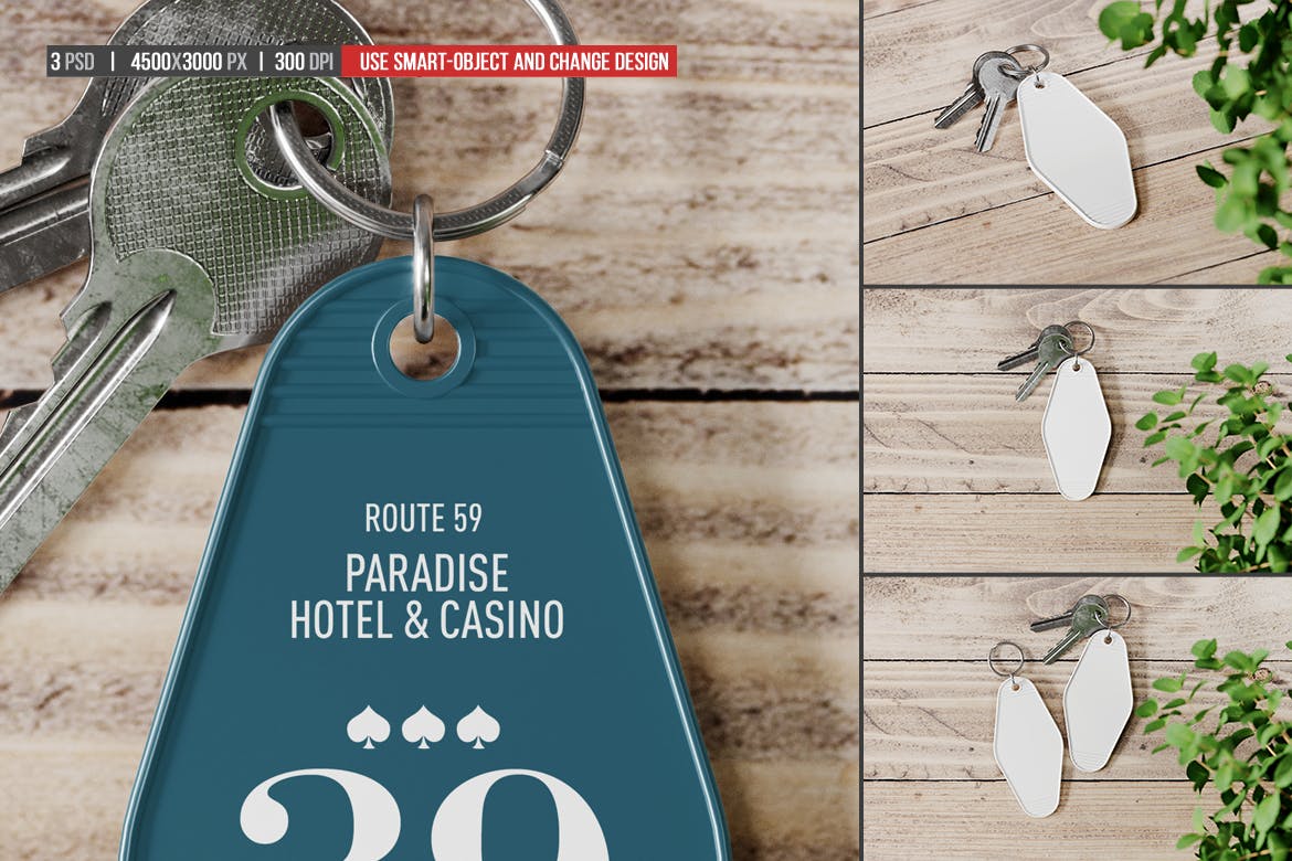 Motel Style Keychain Mockup | Premium & Free PSD Mockup Store