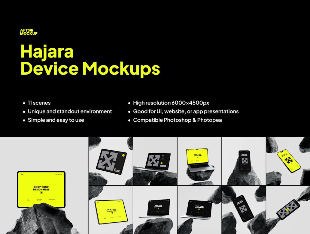 Hajara Device Mockups | Premium & Free PSD Mockup Store
