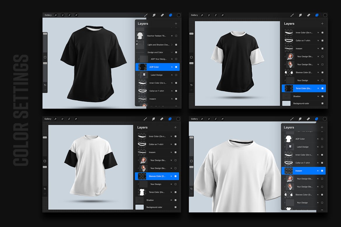 4 Mockups Oversize T-shirt for Procreate | Premium & Free PSD Mockup Store