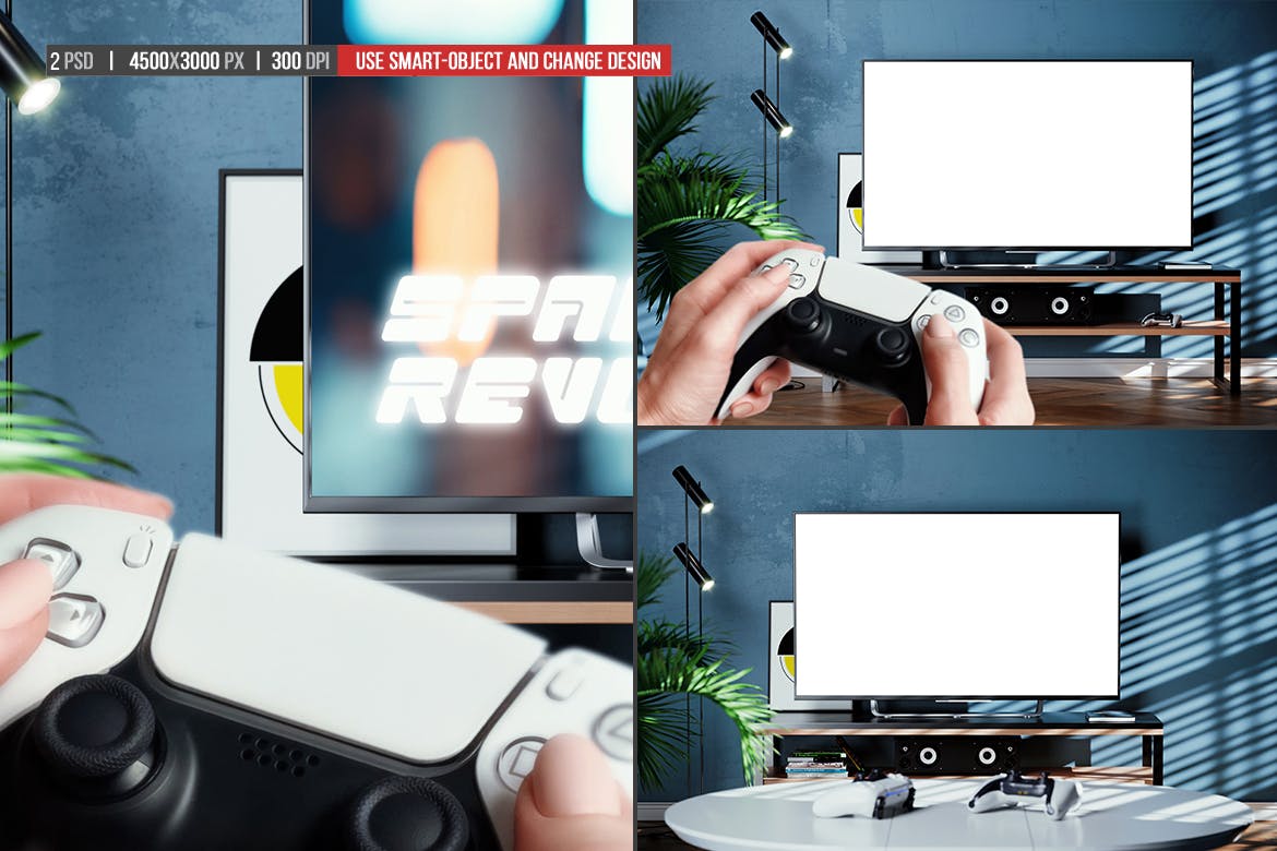 TV Screen with the Game Play Mockup | Premium & Free PSD Mockup Store