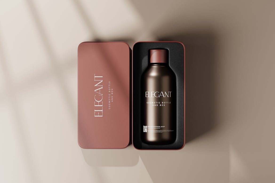 Metallic Box and Glass Bottle Packaging Mockups | Premium & Free PSD ...