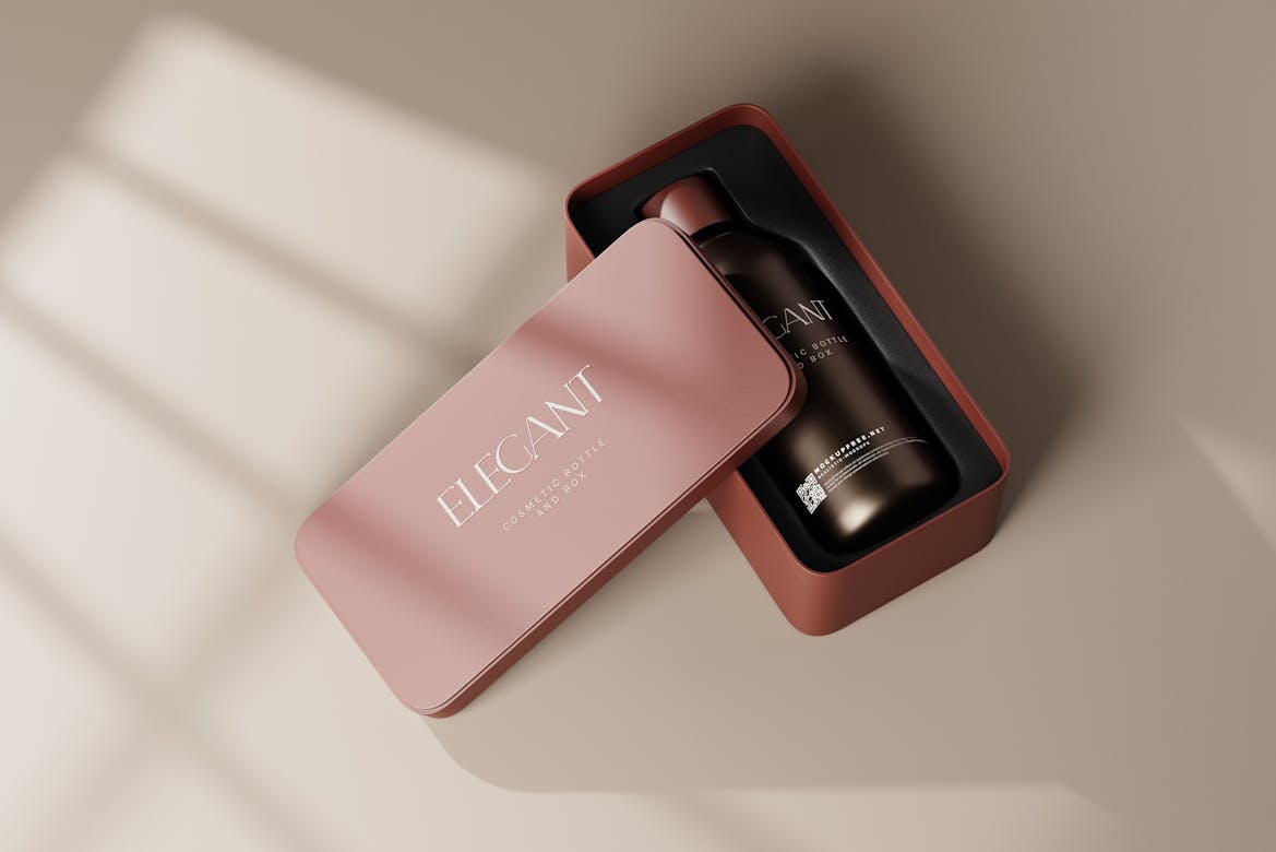 Metallic Box and Glass Bottle Packaging Mockups | Premium & Free PSD ...
