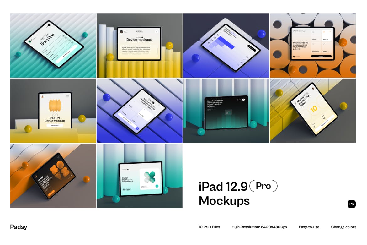 Padsy- iPad Pro Mockups Part.2 | Premium & Free PSD Mockup Store