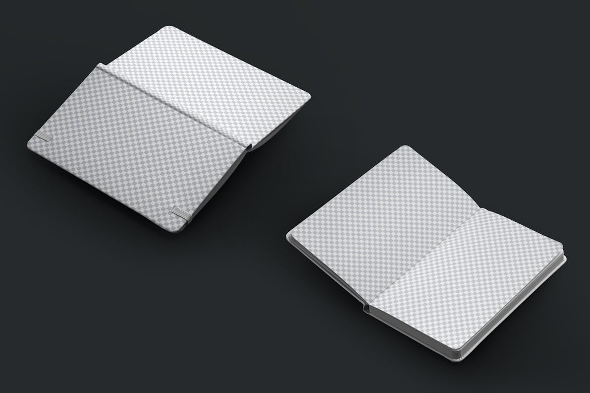 5 Mockups of Classic Notebook with Band and Hard Cover | Premium & Free ...