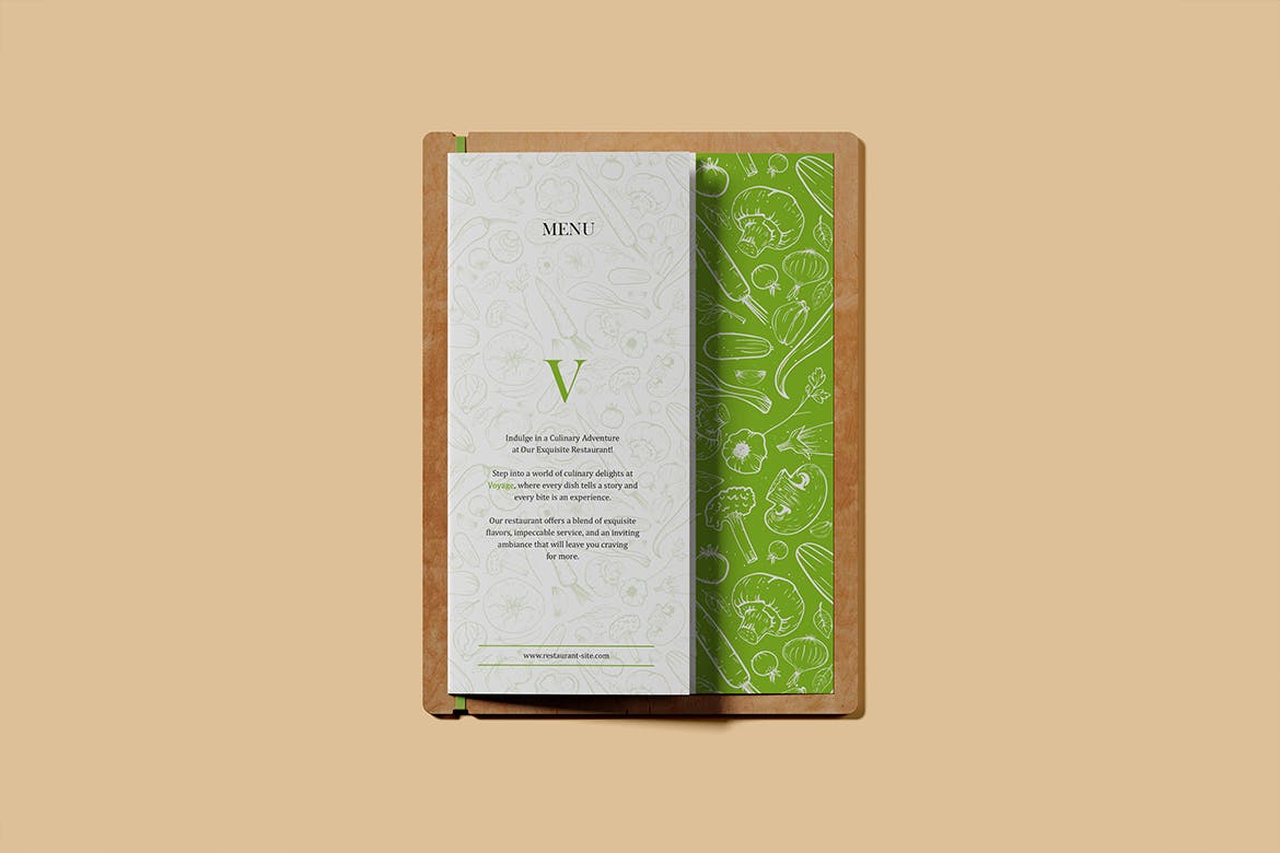 Folded Menu on Wooden Board with Elastic Band Mockup | Premium & Free ...
