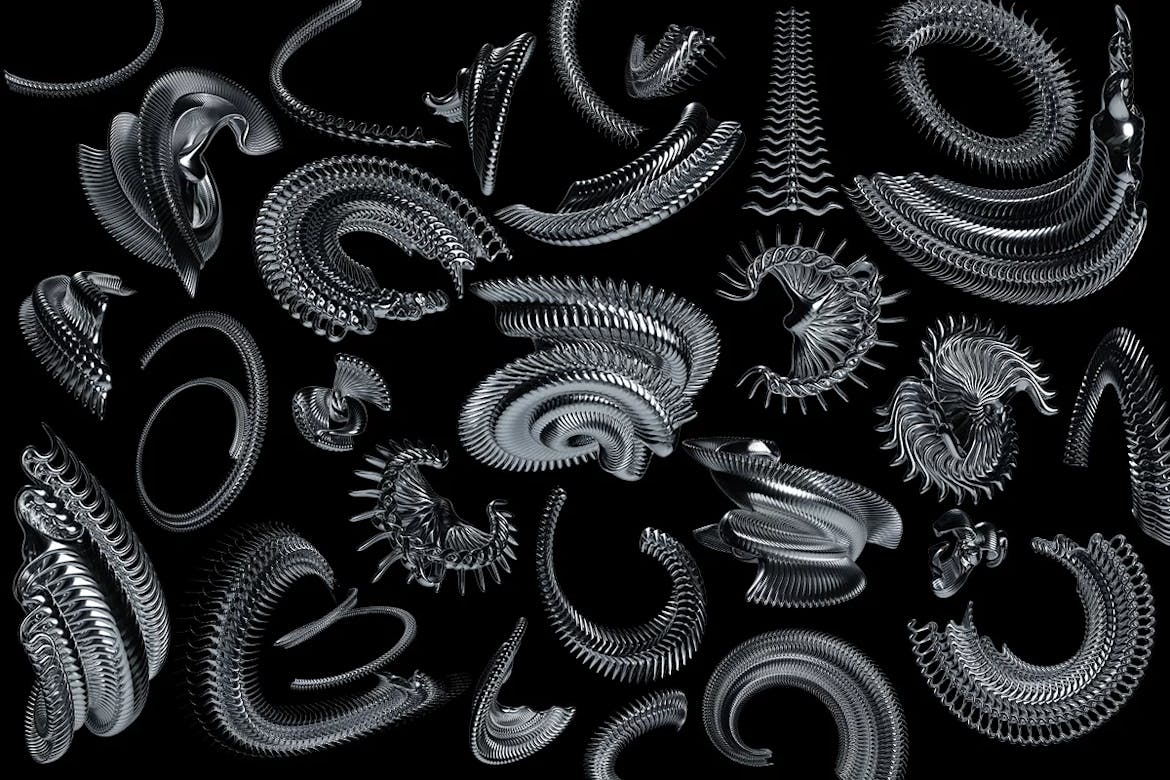 Chrome Elements 3D Shapes | Premium & Free PSD Mockup Store