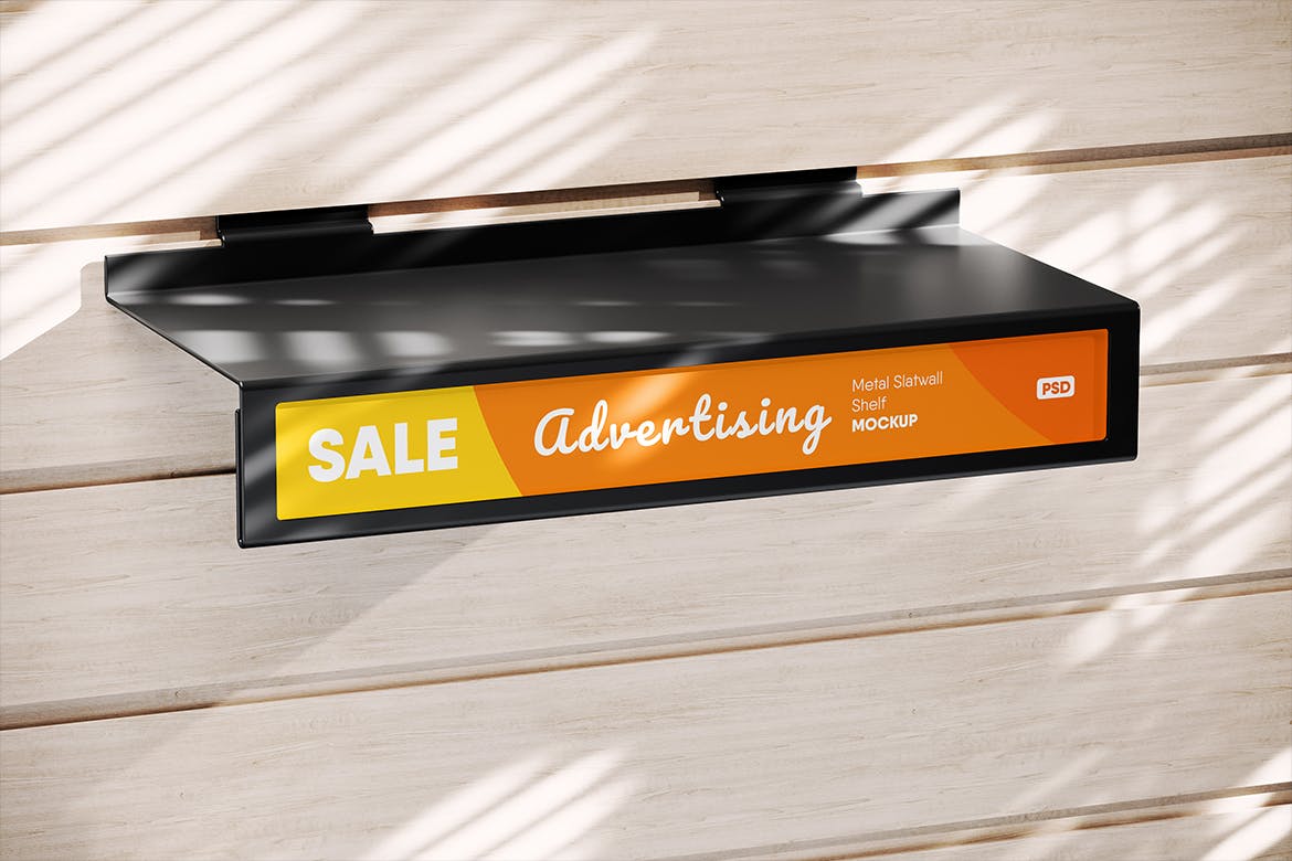 Store Shelf with Advertising Field Mockup | Premium & Free PSD Mockup Store