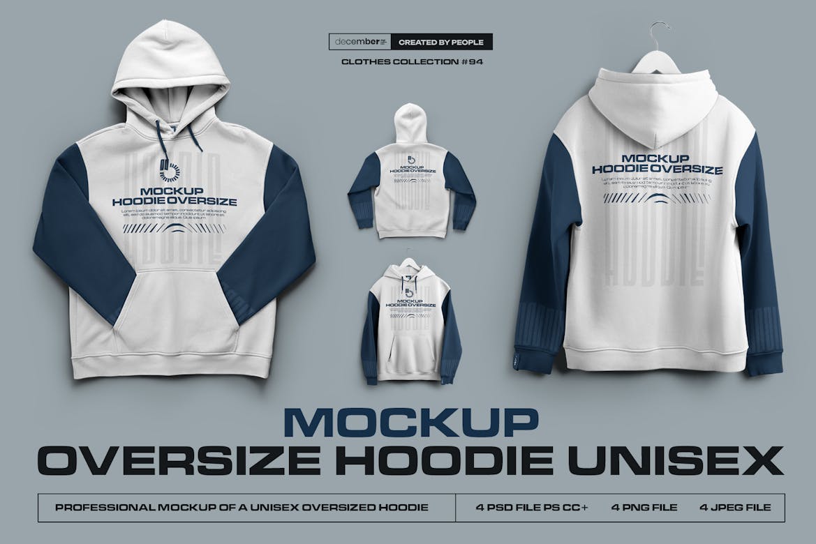 4 Mockups Unisex Oversize Hoodie | Premium & Free PSD Mockup Store