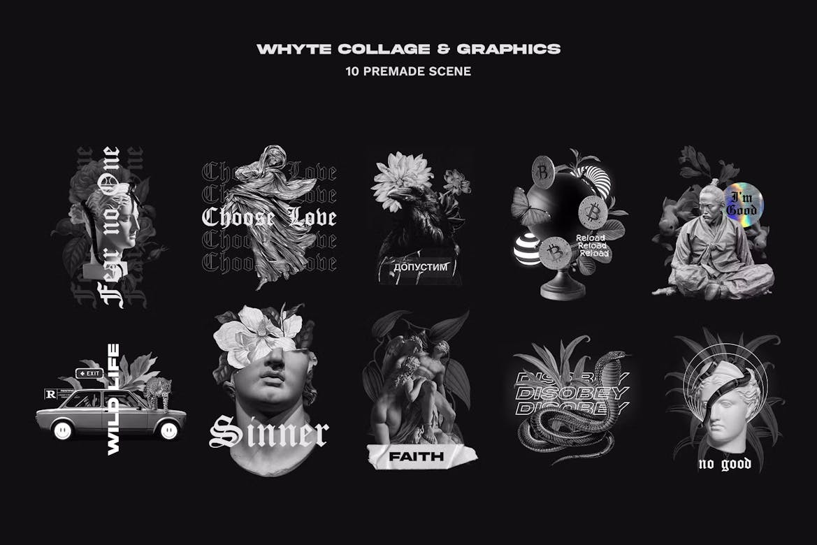 Whyte Collage and Graphics | Premium & Free PSD Mockup Store