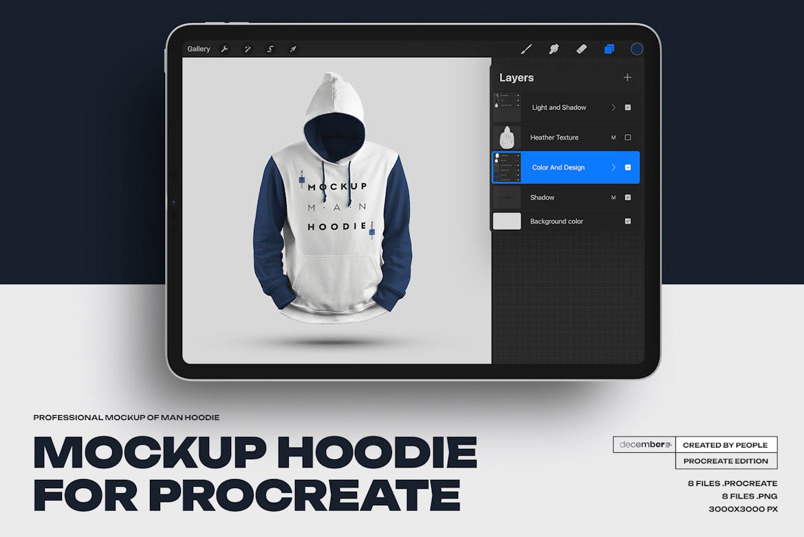 8 Mockups Man Hoodie for Procreate | Premium & Free PSD Mockup Store