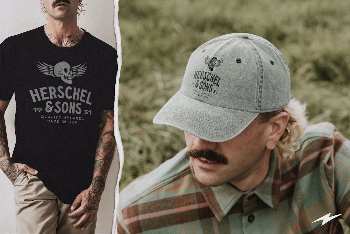 20 Retro Apparel Logos + Extra | Premium & Free PSD Mockup Store