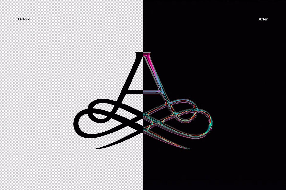 Futurist Neon Chrome Effect | Premium & Free PSD Mockup Store