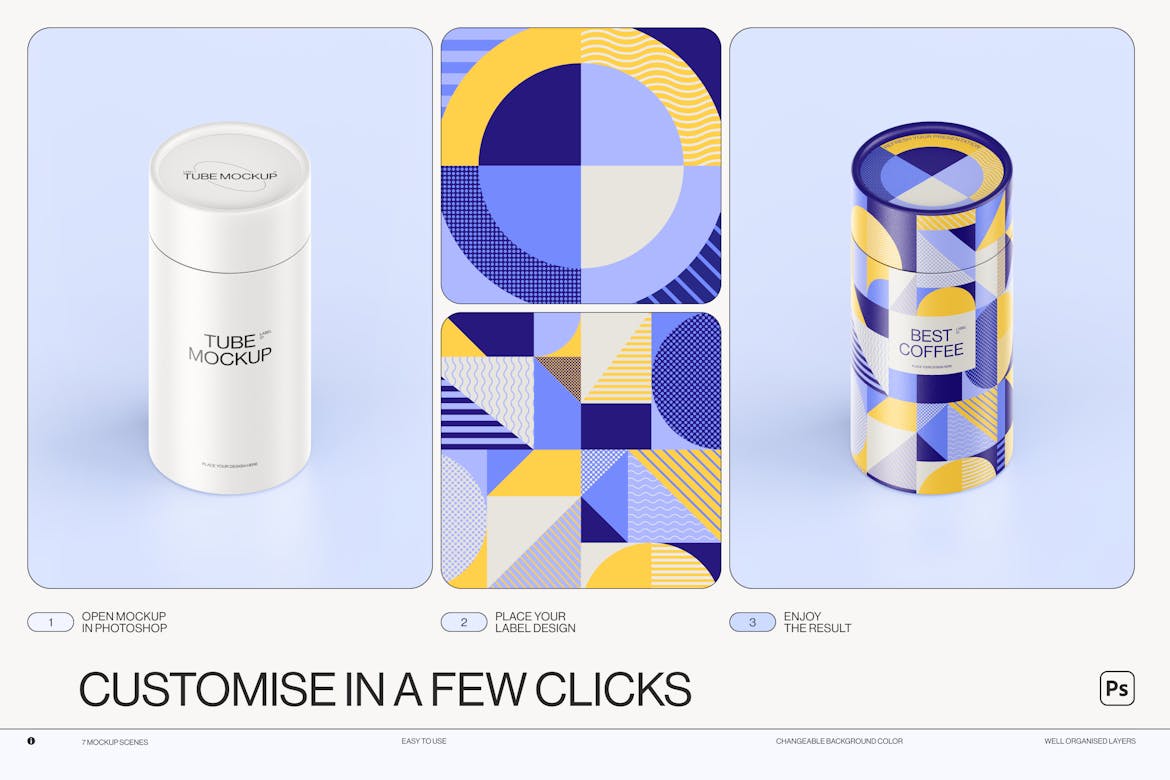 Paper Tube Package Mockup Set 2 | Premium & Free PSD Mockup Store