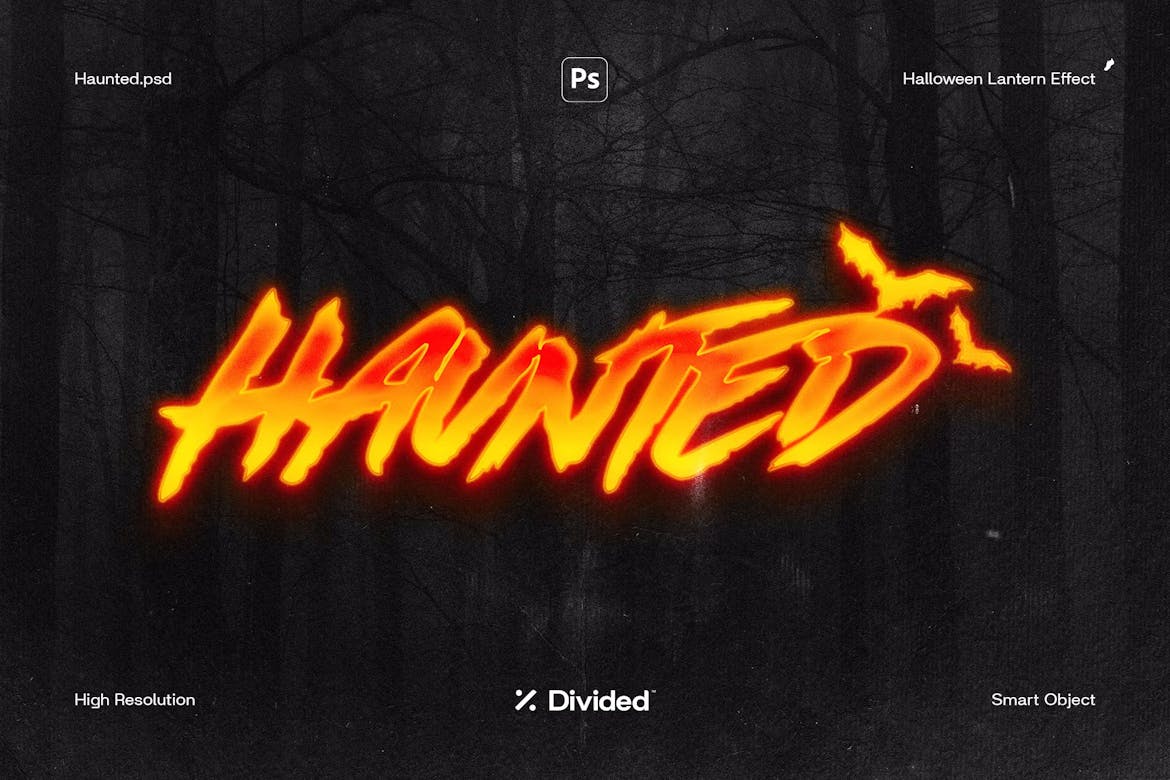 Haunted Halloween Text Effect | Premium & Free PSD Mockup Store