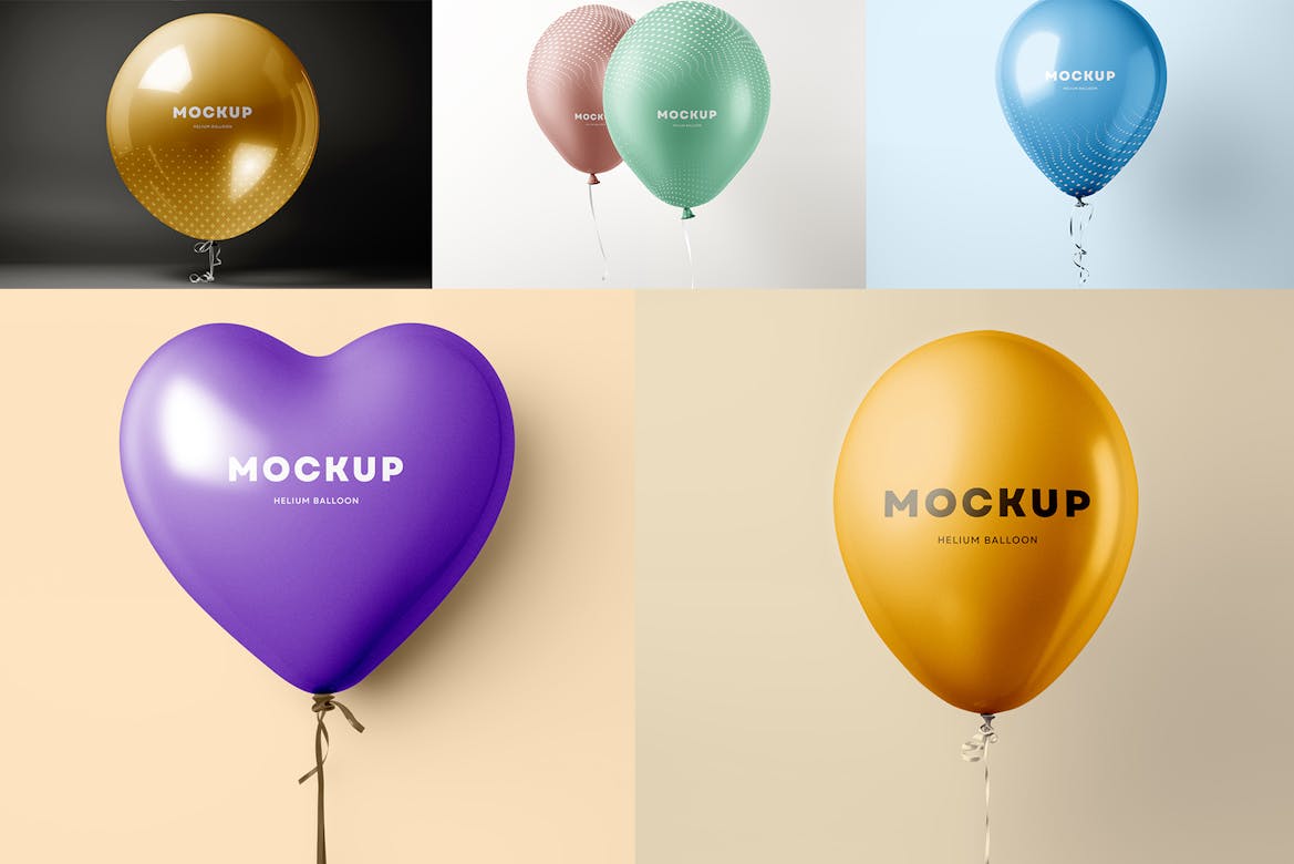Helium Balloons Mockup | Premium & Free PSD Mockup Store