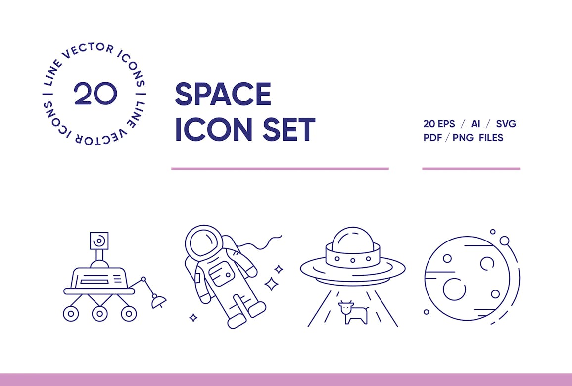 Space Line Icon Set | Premium & Free PSD Mockup Store