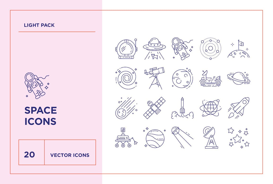 Space Line Icon Set | Premium & Free PSD Mockup Store