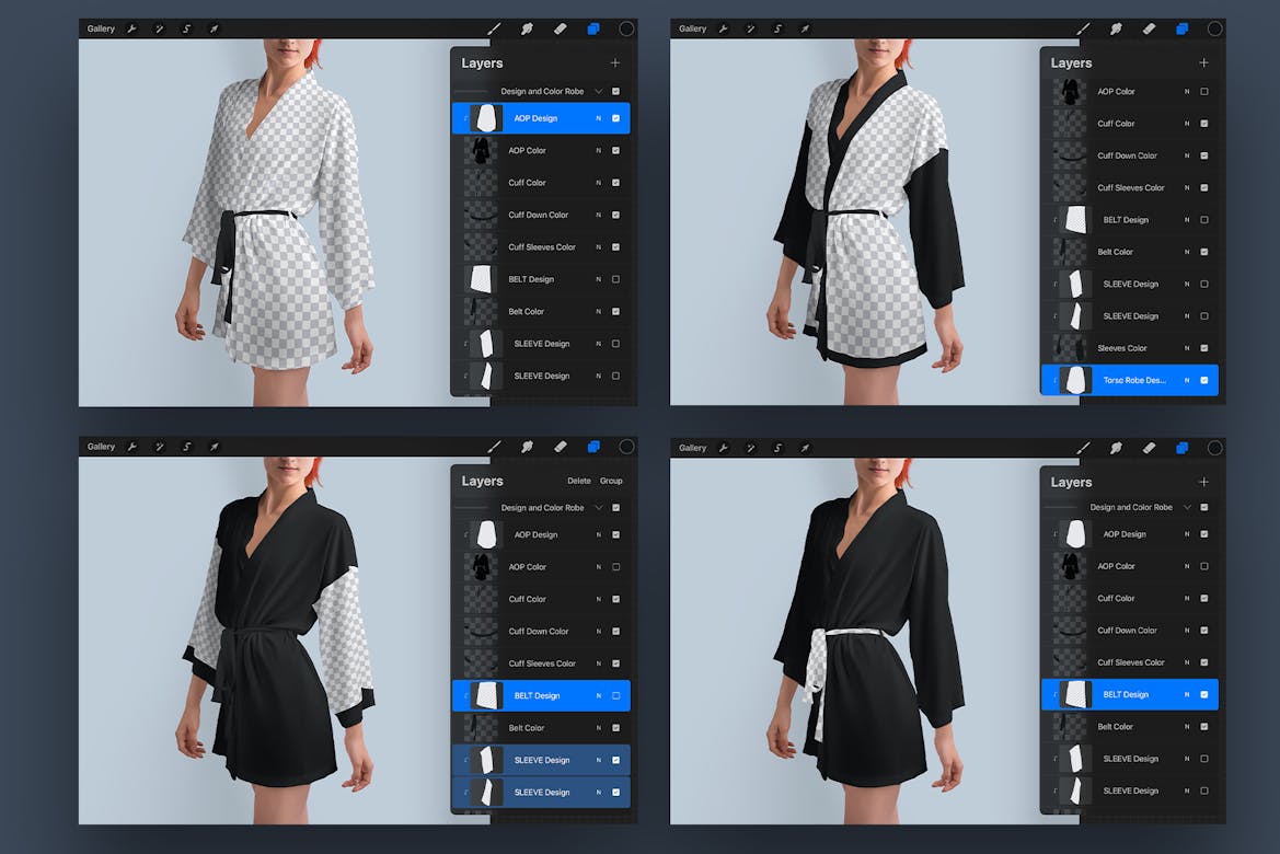 4 Mockups of a Silk Robe for Procreate | Premium & Free PSD Mockup Store