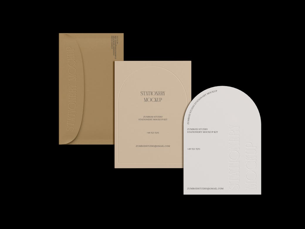 Emboss Deboss Stationery Mockup Kit | Premium & Free PSD Mockup Store