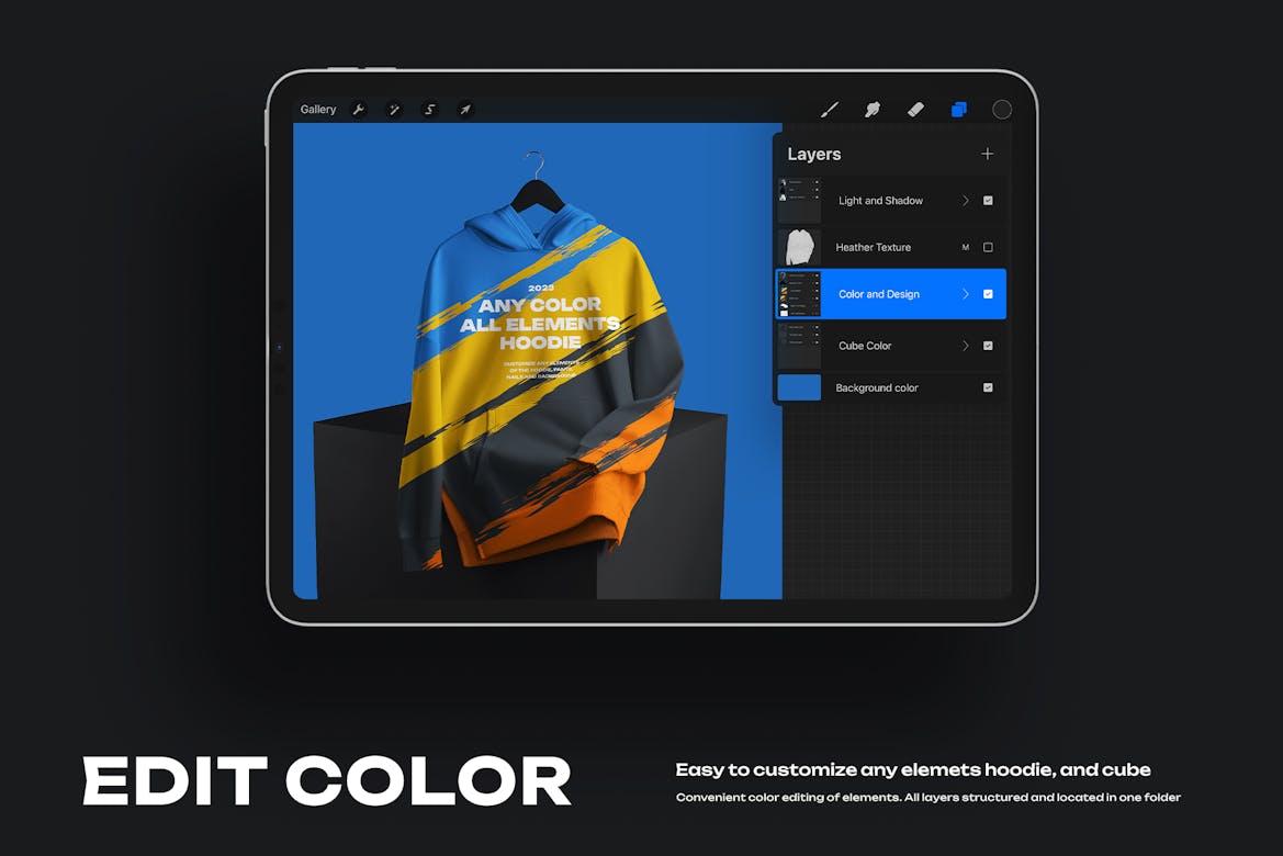 7 Mockups Oversize Long Hoodies For Procreate on iPad | Premium & Free ...