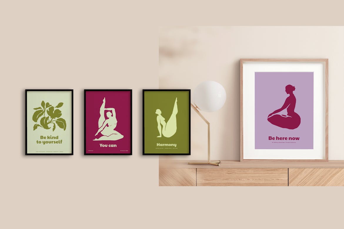 Nature Life & Yoga Prints Posters | Premium & Free PSD Mockup Store