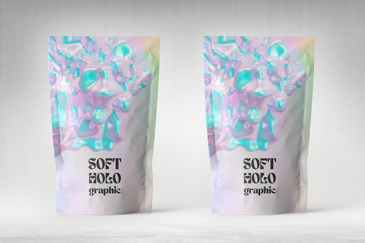 Soft Holo Iridescence 3D Shapes | Premium & Free PSD Mockup Store