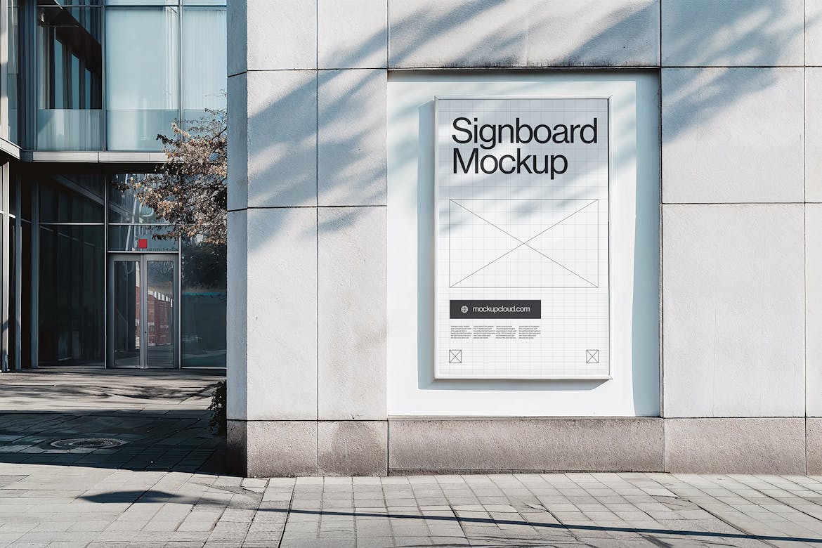 Signboard Advertising Mockup Scene 08 | Premium & Free PSD Mockup Store