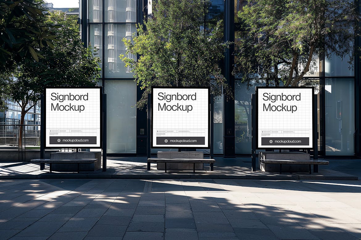 Signboard Advertising Mockup Scene 12 | Premium & Free PSD Mockup Store