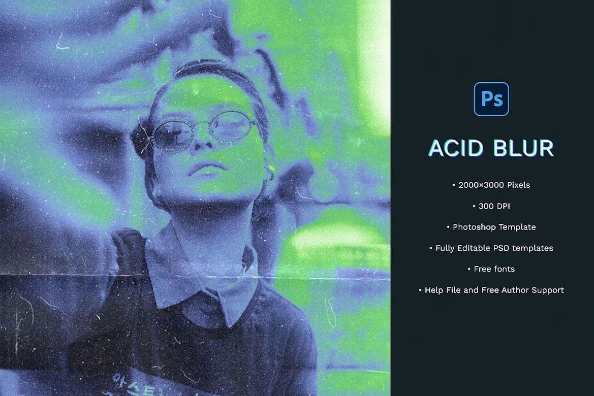 Acid Blur Photo Effect | Premium & Free PSD Mockup Store
