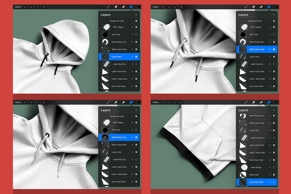 4 Mockups Unisex Oversize Hoodie for Procreate | Premium & Free PSD ...