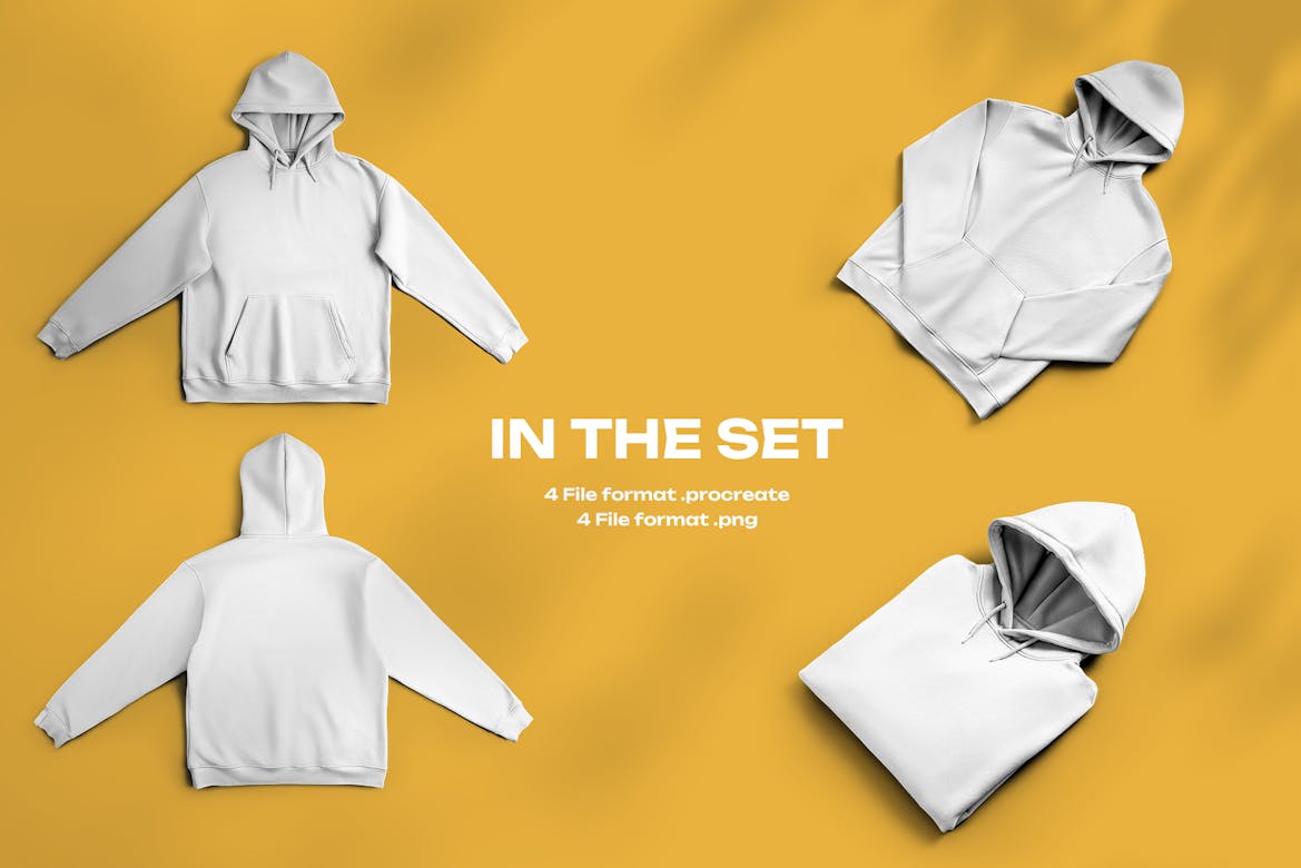 4 Mockups Unisex Oversize Hoodie for Procreate | Premium & Free PSD ...